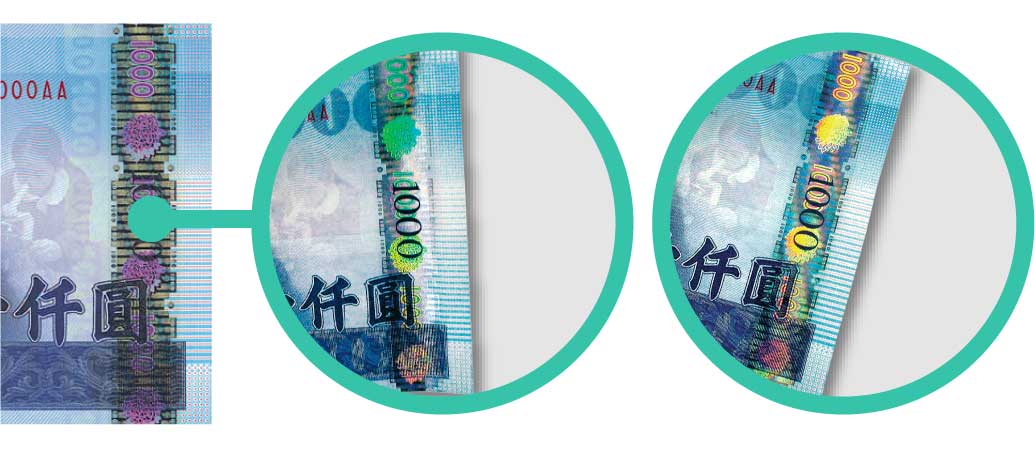 Optical variable device stripe–Security Features–New Taiwan Dollar ...